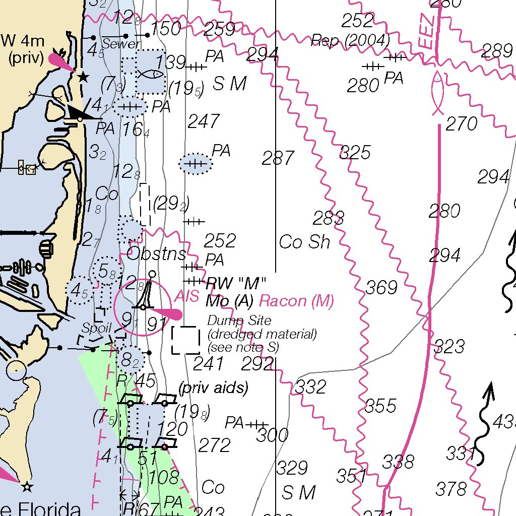 Straits Of Florida - Eastern Part Map by National Oceanographic ...