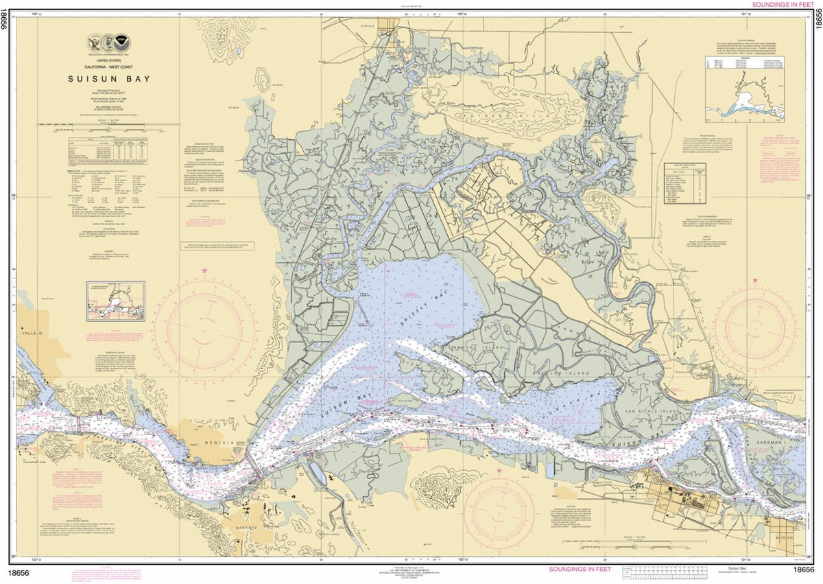 Suisun Bay Map by National Oceanographic & Atmospheric Administration ...