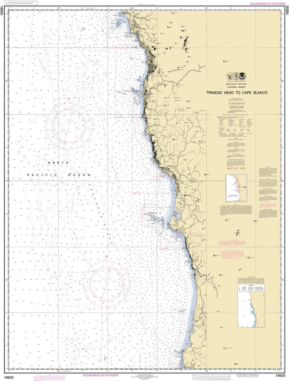 Trinidad Head To Cape Blanco Map by National Oceanographic ...