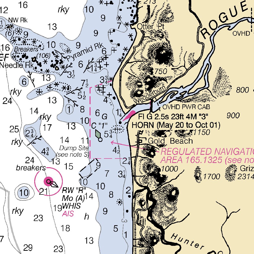 Trinidad Head To Cape Blanco Map by National Oceanographic ...