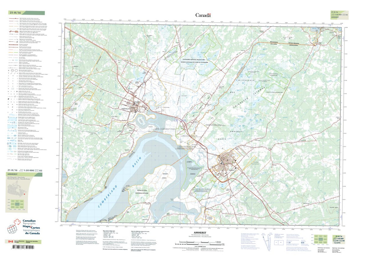 Amherst, NB (021H16 CanTopo) Map by Natural Resources Canada | Avenza Maps