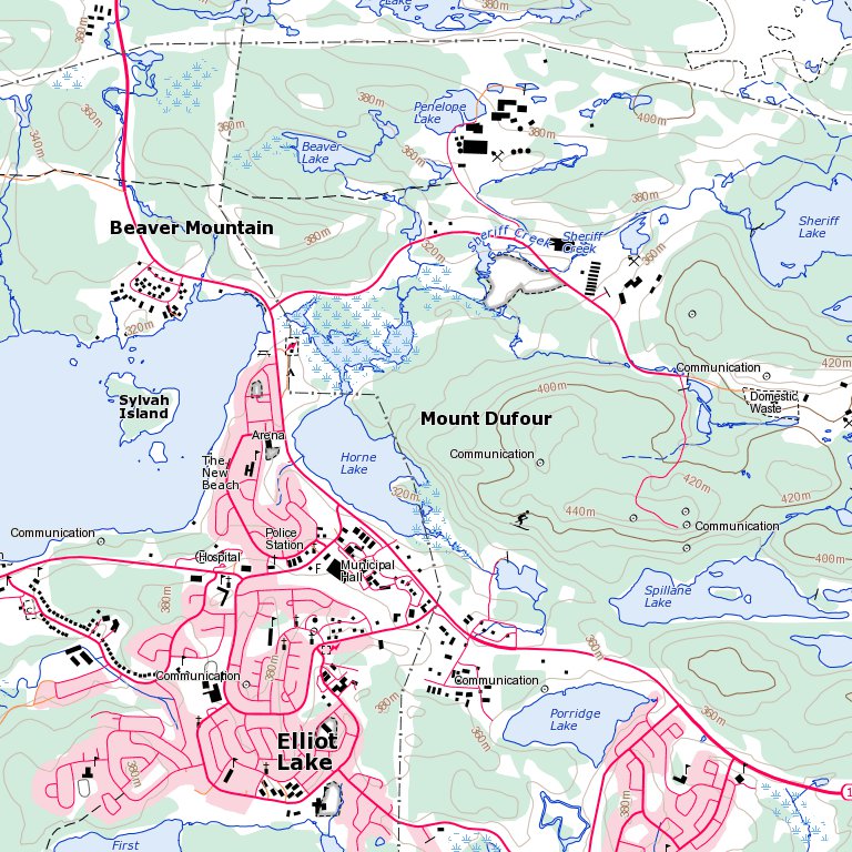 Elliot Lake, ON (041J07 Toporama) Map by Natural Resources Canada ...