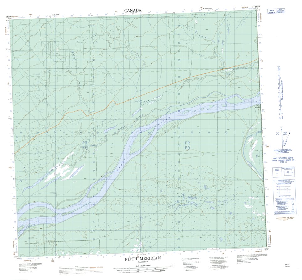 Fifth Meridian, AB (084J09 CanMatrix) Map by Natural Resources Canada ...