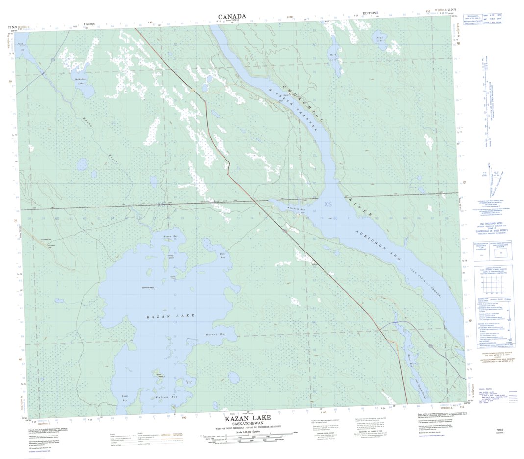 Kazan Lake, SK (073N09 CanMatrix) Map by Natural Resources Canada ...
