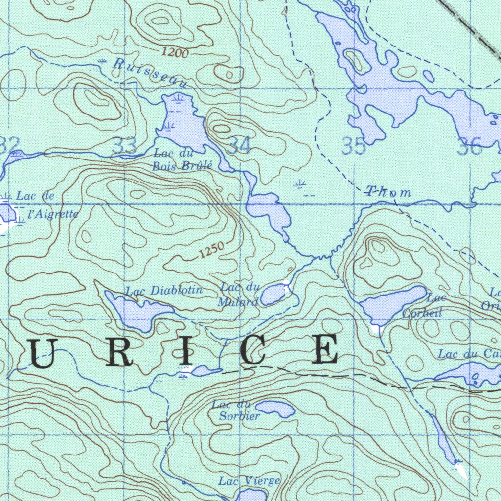 Lac Tousignant, QC (031P03 CanMatrix) Map by Natural Resources Canada ...