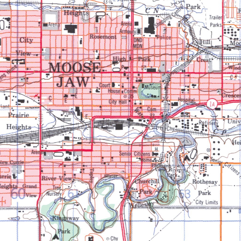 Moose Jaw, SK (072I05 CanMatrix) Map by Natural Resources Canada ...