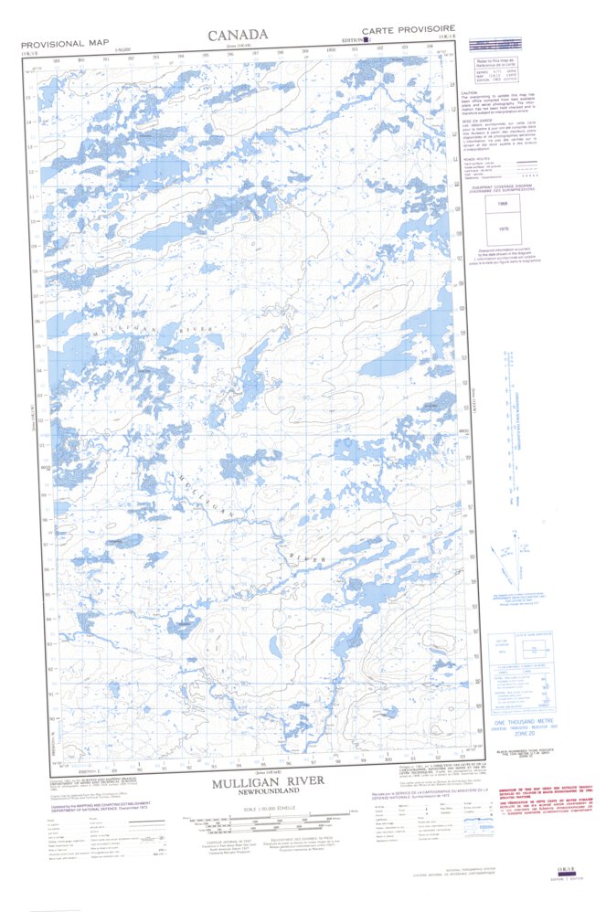 Mulligan River East, NL (013K01 CanMatrix) Map by Natural Resources ...