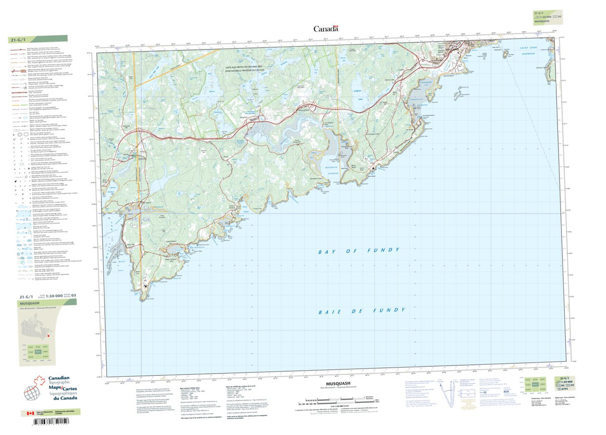 Musquash, NB (021G01 CanTopo) Map by Natural Resources Canada | Avenza Maps