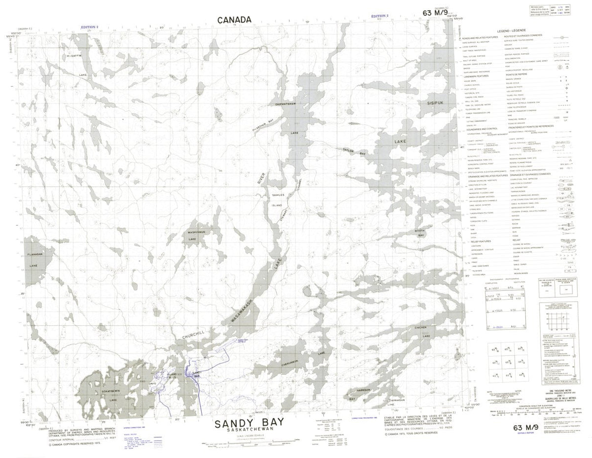 Sandy Bay, SK (063M09 CanMatrix) Map by Natural Resources Canada ...
