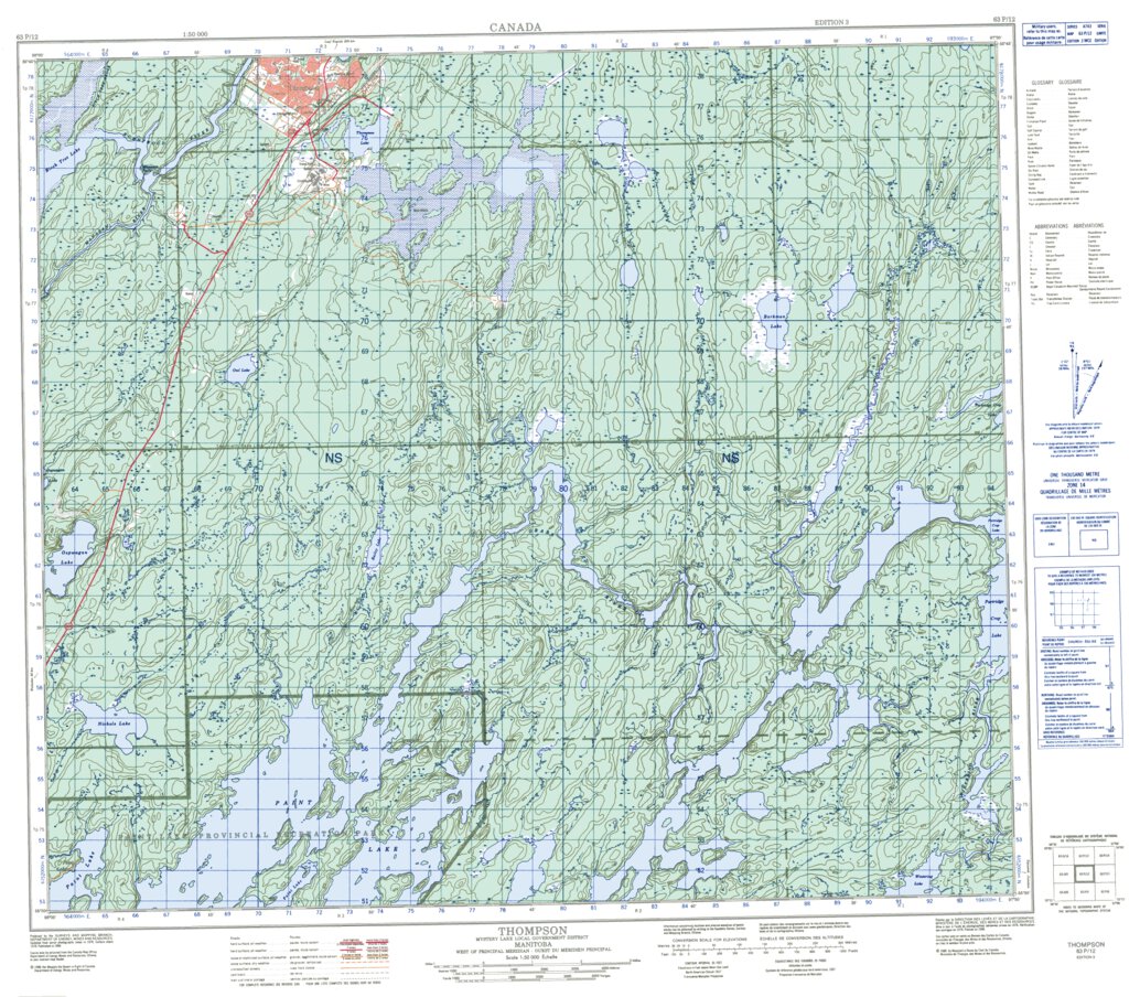 Thompson, MB (063P12 CanMatrix) Map by Natural Resources Canada ...