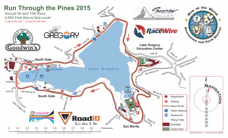 Run Through The Pines 5k/10K | Crestline-CA | Official Race Map | 1:7K ...
