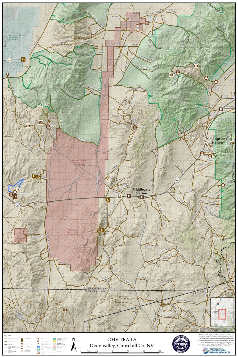 Dixie Valley Map by Nevada Department of Conservation and Natural ...