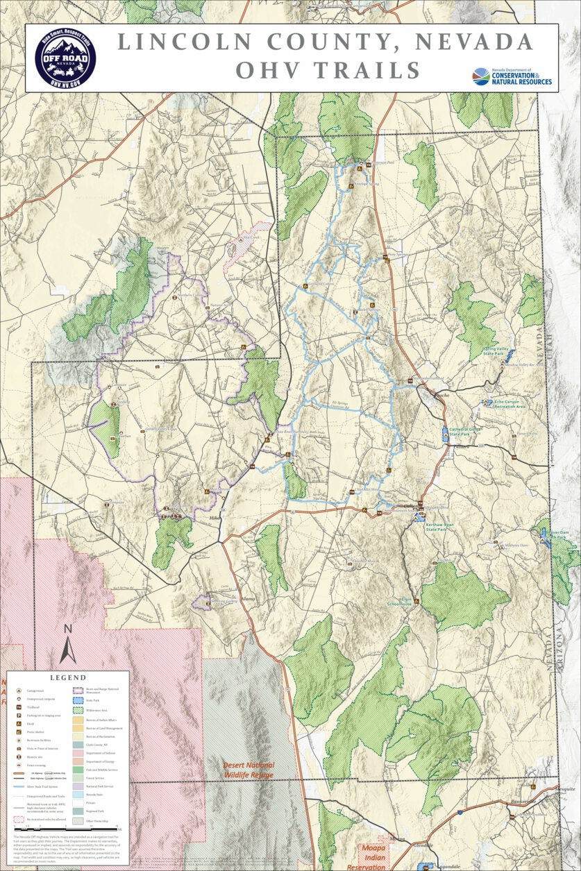 Lincoln County OHV Trails Map by Nevada Department of Conservation and ...