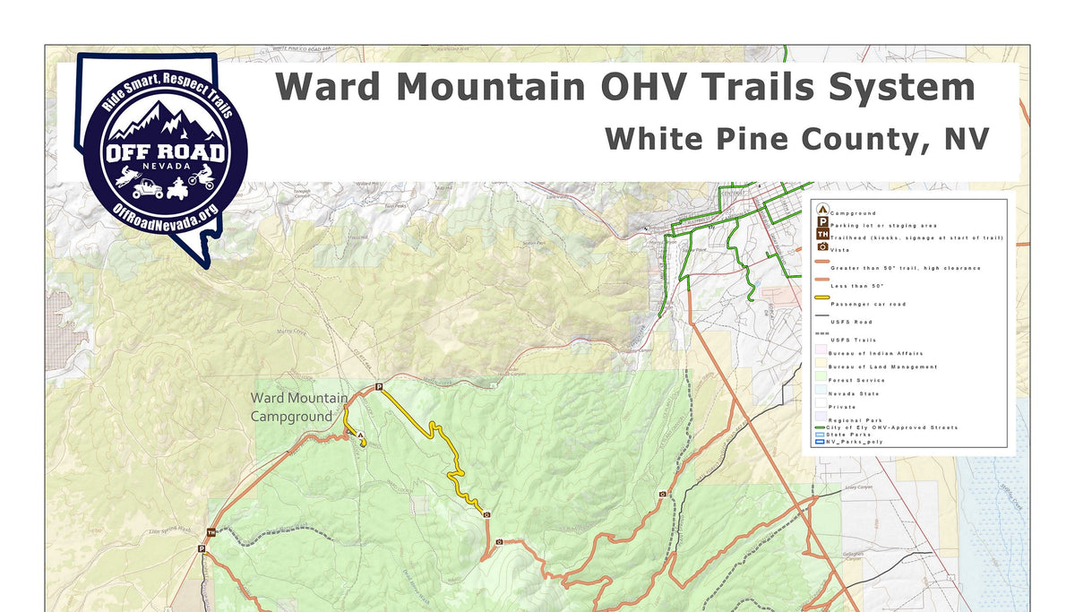 Ward Mountain OHV Trails Map by Nevada Department of Conservation and ...