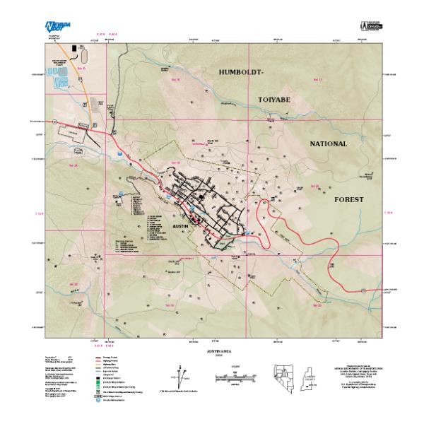 Austin Area Map by Nevada Department of Transportation | Avenza Maps