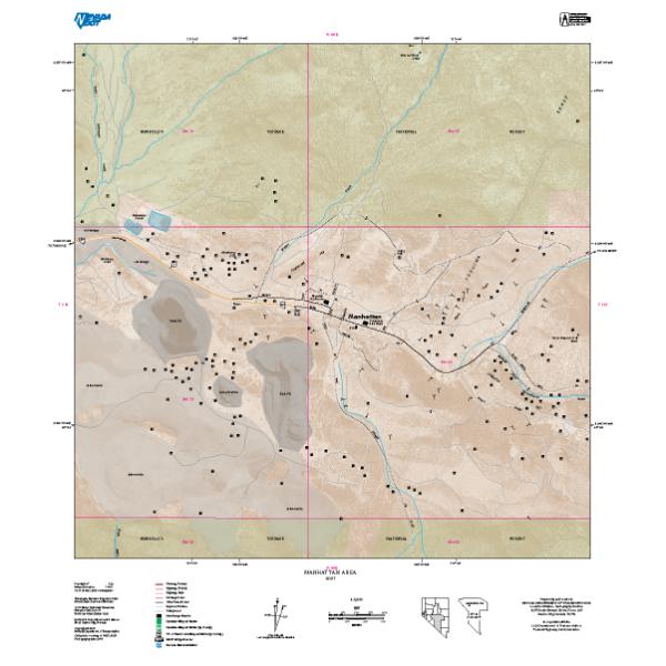 Manhattan Area Map by Nevada Department of Transportation | Avenza Maps