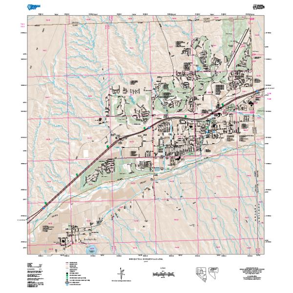 Mesquite and Bunkerville Area Map by Nevada Department of ...