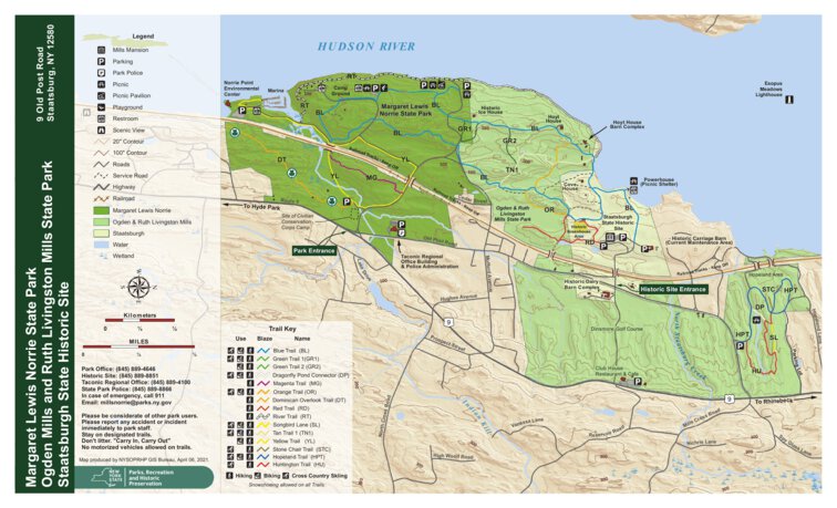 Mills Norrie State Park Trail Map by New York State Parks | Avenza Maps
