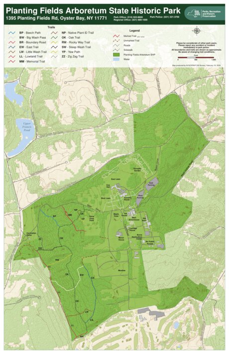 Planting Fields Arboretum Trail Map by New York State Parks | Avenza Maps