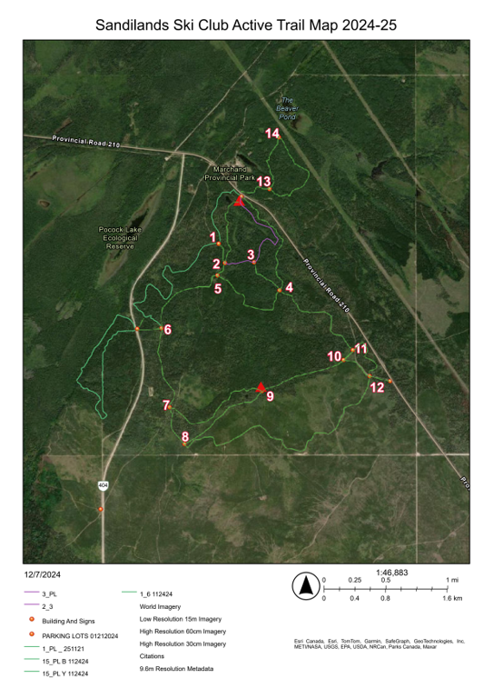Sandilands Ski Club Active Trail Map 2024-25 by Non Profit | Avenza Maps
