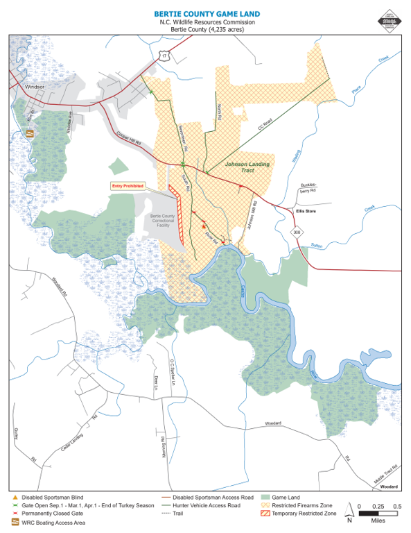 Bertie County Game Land Map by North Carolina Wildlife Resources ...