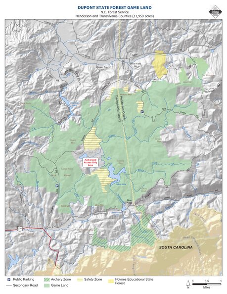 Dupont State Forest Game Land Map by North Carolina Wildlife Resources ...
