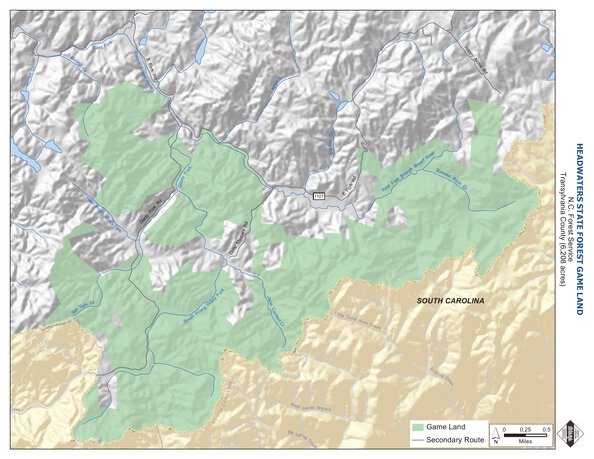 Headwaters State Forest Game Land Map by North Carolina Wildlife ...
