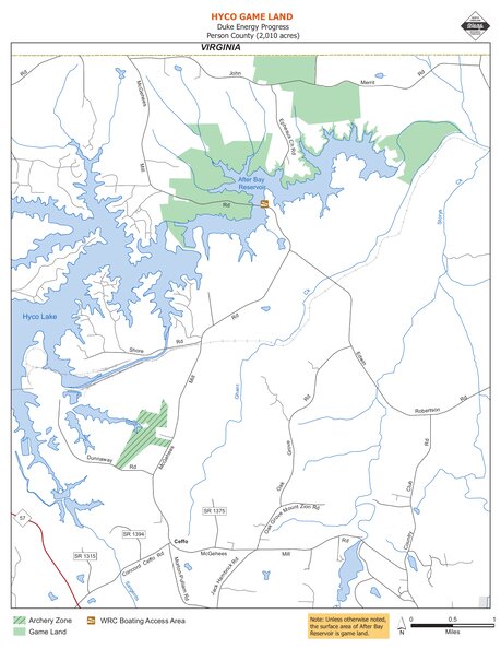 Hyco Game Land Map by North Carolina Wildlife Resources Commission ...