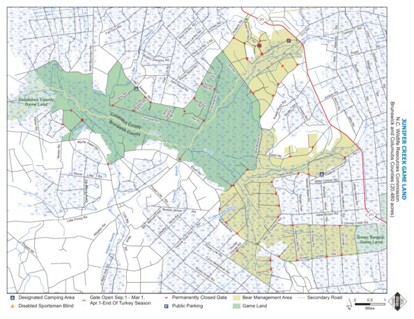 Juniper Creek Game Land Map by North Carolina Wildlife Resources ...