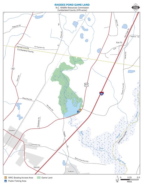 Rhodes Pond Game Land Map by North Carolina Wildlife Resources ...