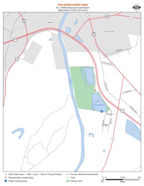 Tar River Game Land Map by North Carolina Wildlife Resources Commission ...