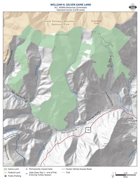 William H. Silver Game Land Map by North Carolina Wildlife Resources ...