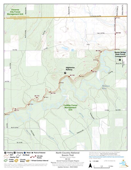 North Country Trail in Michigan's Lower Peninsula Map by North Country ...