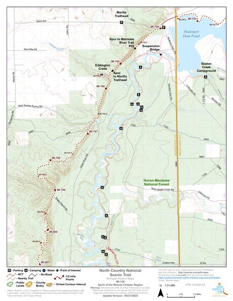 North Country Trail in Michigan's Lower Peninsula Map by North Country ...