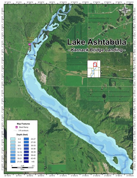 Ashtabula, Lake - Karnack Map by North Dakota Game and Fish Department ...