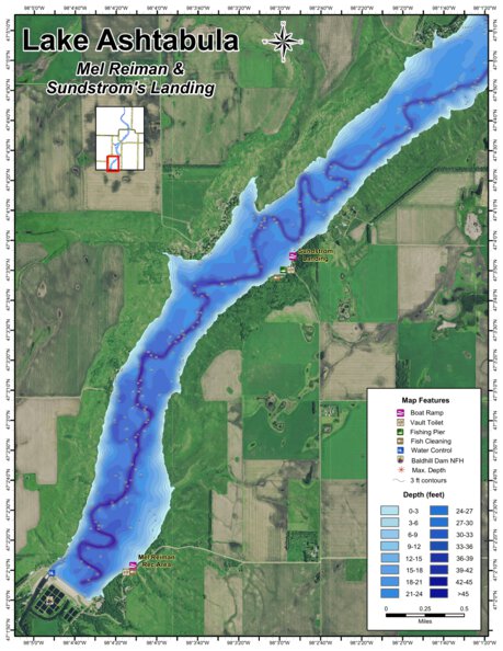 Ashtabula, Lake - Mel Reiman Map by North Dakota Game and Fish ...