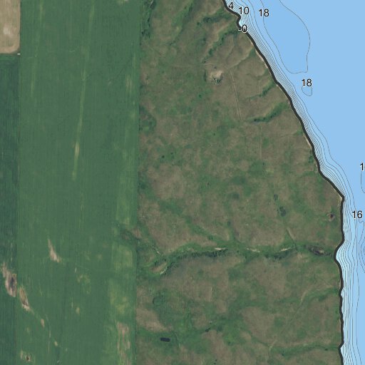 Darling, Lake - Lower Part of Lake Map by North Dakota Game and Fish ...