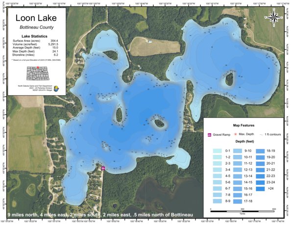 Loon Lake - Bottineau County Map by North Dakota Game and Fish ...