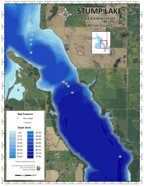 Stump Lake - East Central Area Map by North Dakota Game and Fish ...