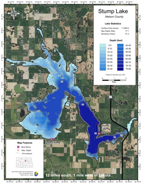 Stump Lake - Overview Map by North Dakota Game and Fish Department ...