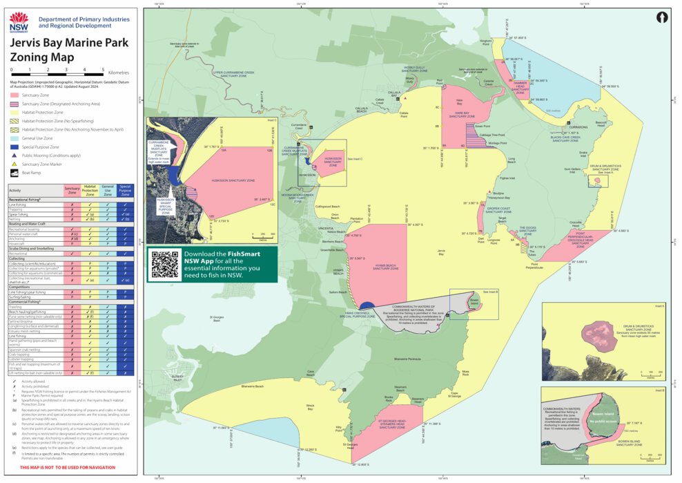 Jervis Bay Marine Park Zoning Map by NSW Department of Primary ...