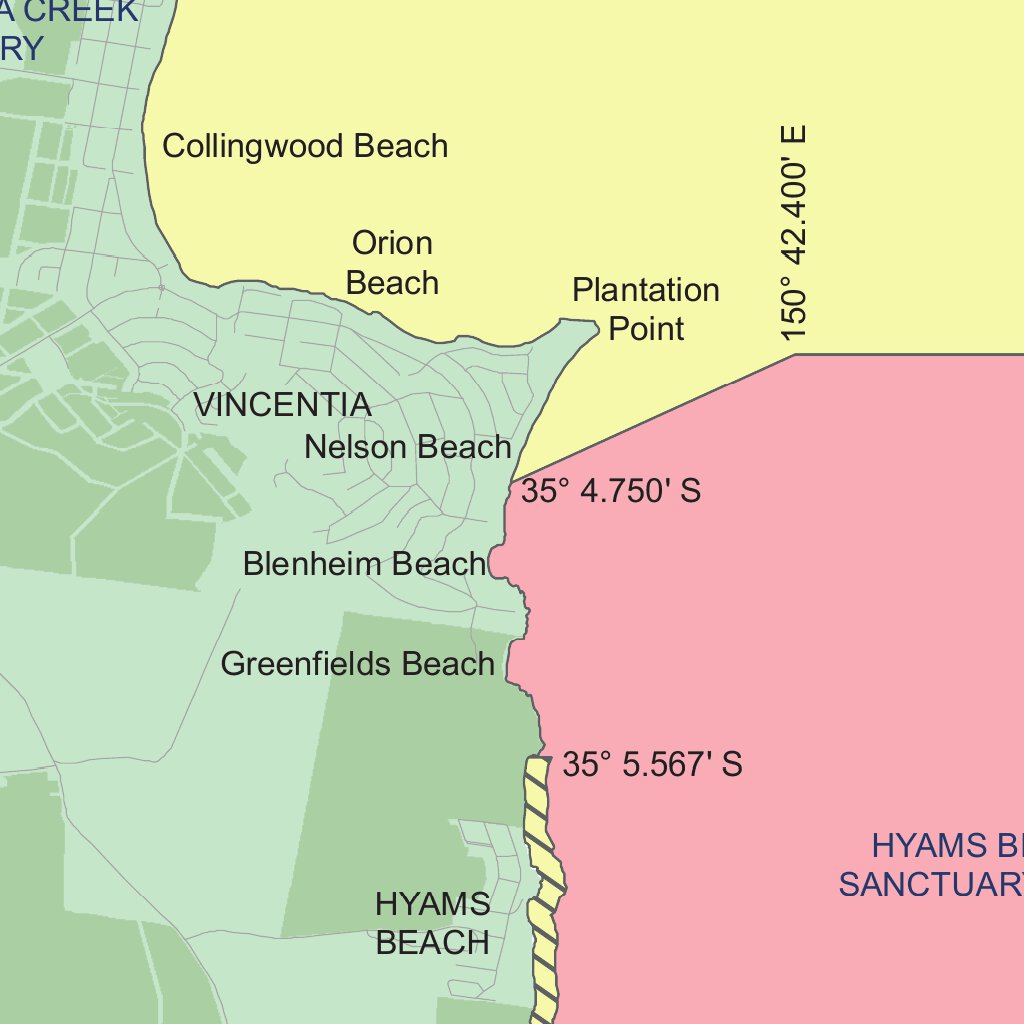 Jervis Bay Marine Park Zoning Map by NSW Department of Primary ...