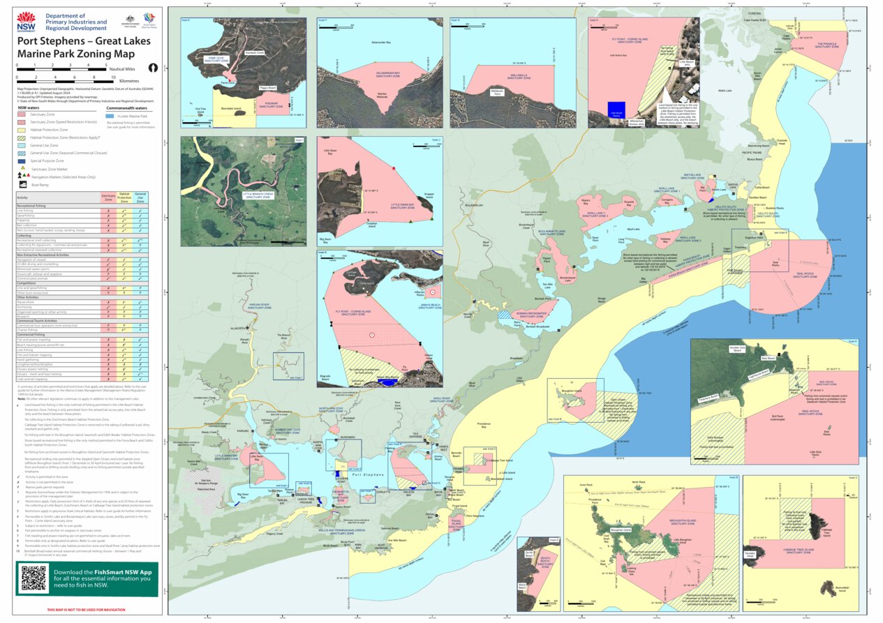 Port Stephens - Great Lakes Marine Park Zoning Map by NSW Department of ...