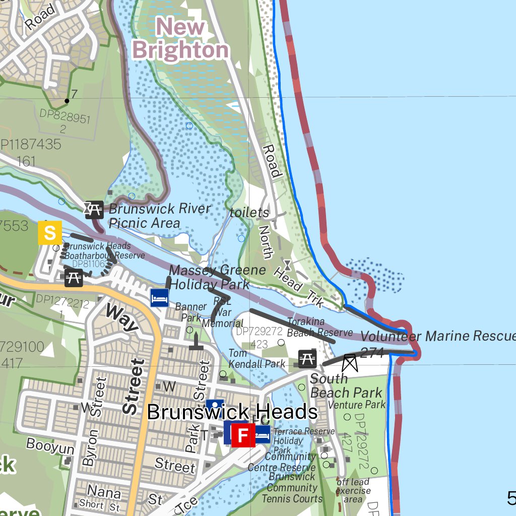 Brunswick Heads 9640-4N Map by NSW Government Spatial Services | Avenza ...