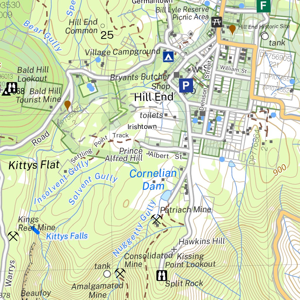 Hill End 8731-1N Map by NSW Government Spatial Services | Avenza Maps