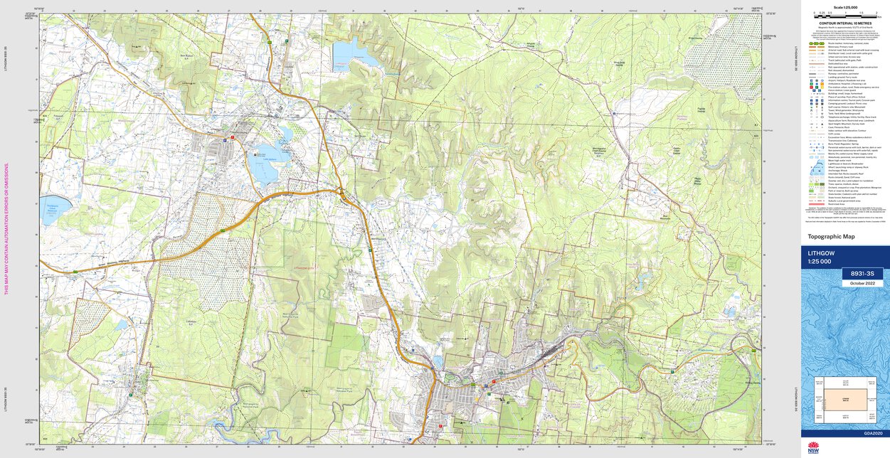 Lithgow 8931-3S Map by NSW Government Spatial Services | Avenza Maps