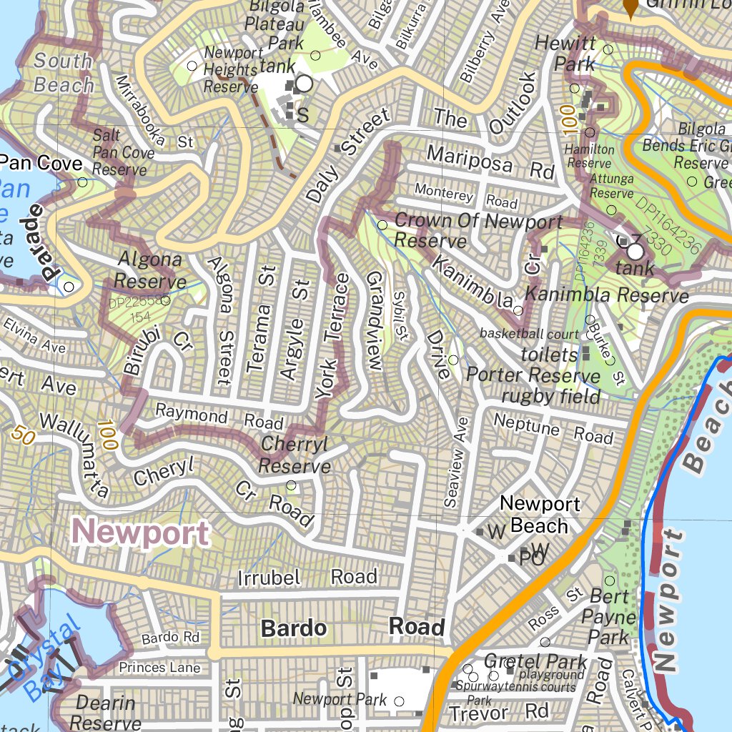 Mona Vale 9130-1S Map by NSW Government Spatial Services | Avenza Maps