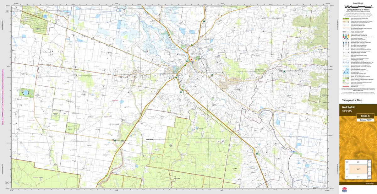 Narrabri 8837-S Map by NSW Government Spatial Services | Avenza Maps