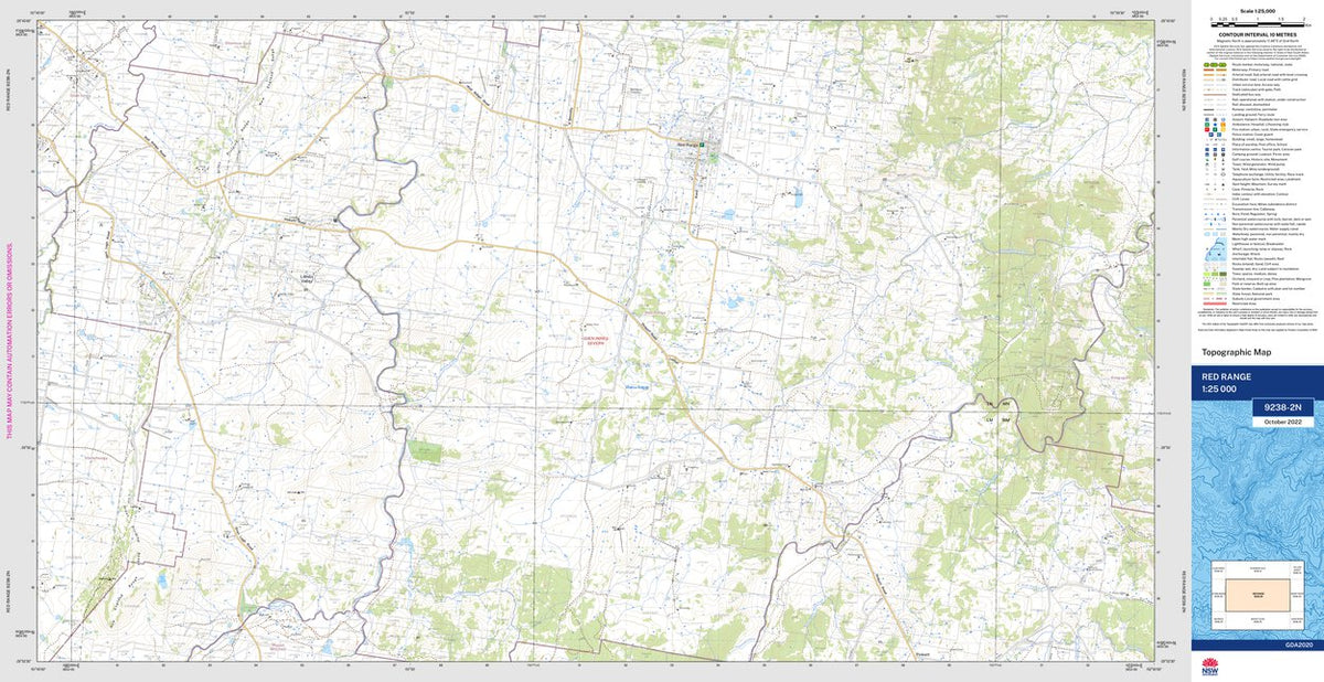 Red Range 9238-2N Map by NSW Government Spatial Services | Avenza Maps
