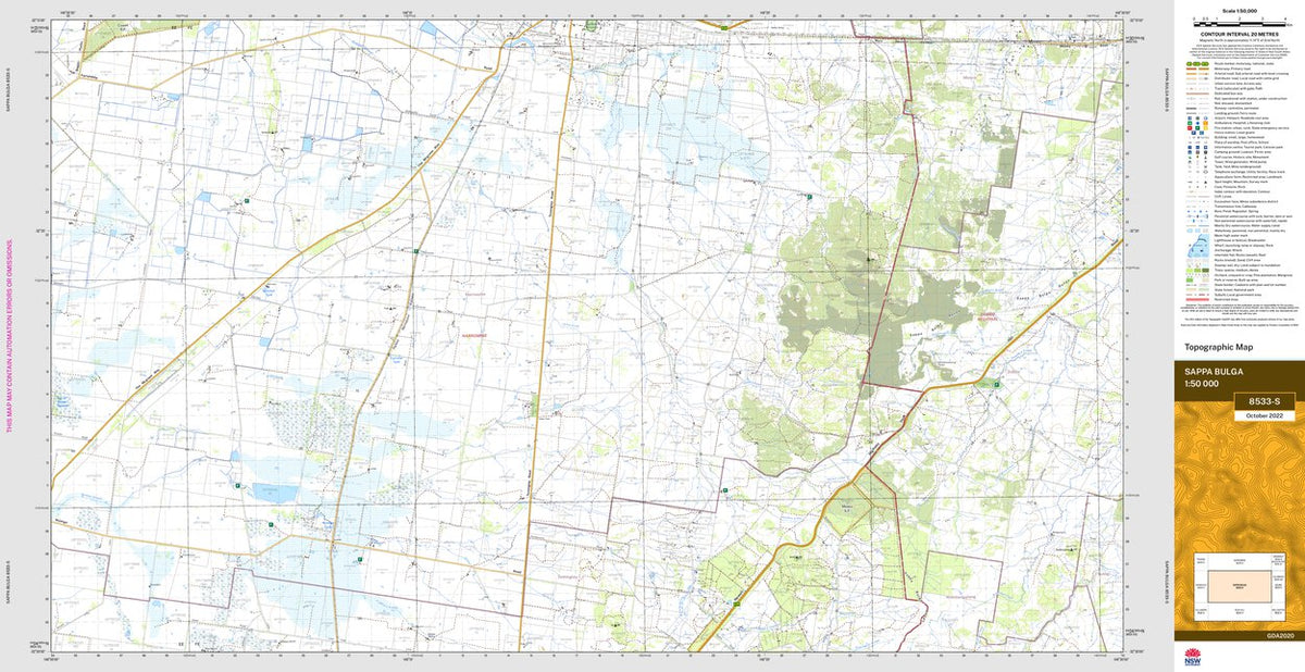 Sappa Bulga 8533-S Map by NSW Government Spatial Services | Avenza Maps